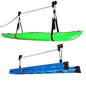 Kayak Hoist - Overhead Garage Storage - Pulley System with 125lb Capacity for Kayak, Canoe, or Bicycle by Bike Lane