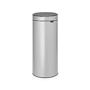 Brabantia 115387 Touch Trash Can New 8 gallon, Metallic Grey