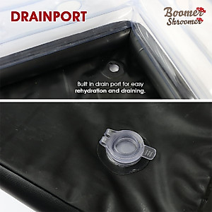 Boomer Shroomer Inflatable Monotub Kit, Mushroom Growing Kit Includes a Drain Port, Plugs & Filters, Removeable Liner [Patent No: US 11,871,706 B2]