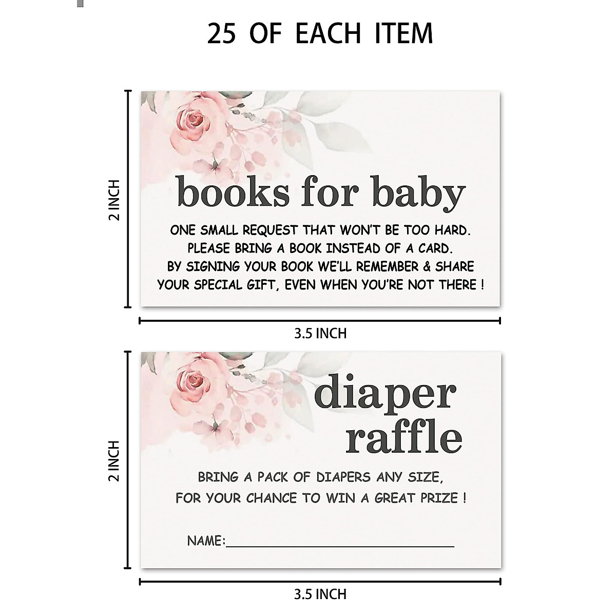 Baby Shower Invitation Set, Books For Baby, Thank You, Diaper Raffle, Fill In Invites Cards, Each Design 25 Cards & Envelopes (Total 100 Cards) – (bb018-taozhuang)