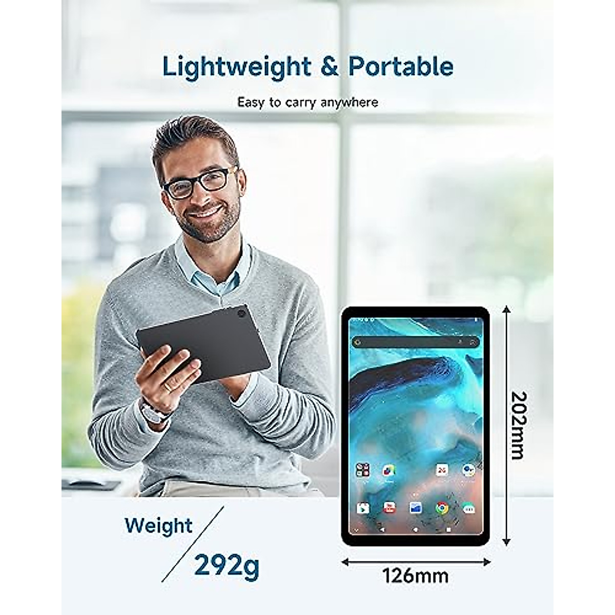 ALLDOCUBE Android 13 Tablet 1200 * 1920 in-Cell 8.4 inch Tablet 8-core Gaming Tablet 12GB(4+8)+64GB 512GB Expandable WiFi Tablet iPlay 50 Mini Support 4G LTE Widevine L1 5MP/5MP Tablet for Kids Gray