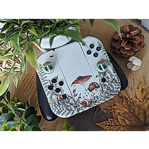 ZOOMHITSKINS Compatible with Switch Skin Cover, Forest Mushroom Autumn Fall Leaves Vintage Botanical, Vinyl Decal Sticker Wrap, Made in The USA