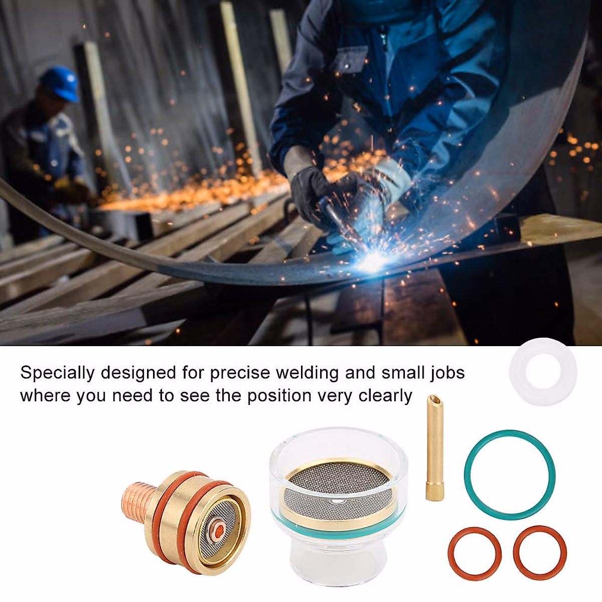 Welder The Rubber Torch 3.2Mm Tfm53Ncn Tig Welding Kit Tig Torch Welding Torch Glass Cup Collet for Wp9 Wp202.4Mm (1.6mm)