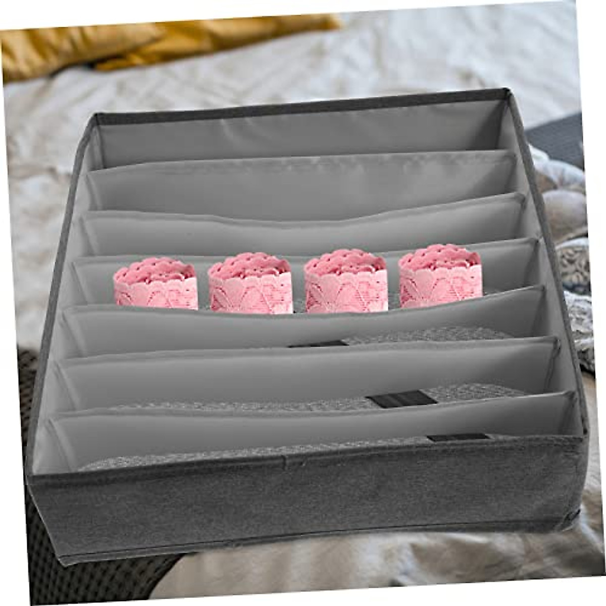 COLLBATH Fabric Sock Box Clothes Drawers Storage Totes for Clothes Hanging Drawers for Closet Drawer Organizer Clothes Drawer Underwear Organizer Panty Organizers Sock Container Sock Case