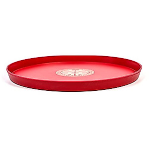 jojofuny Chinese Wedding Serving Tray Platter: Red Fruit Plate Round Tea Tray Large Plastic Snack Dishes for Chinese Traditional Wedding Decoration Supplies