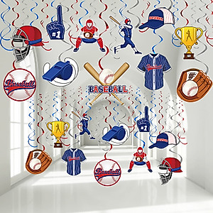51 Pieces Baseball Party Decorations, Sports Theme Party Hanging Swirl Decor for Kids Adults Baseball Birthday Party Baby Shower Supplies