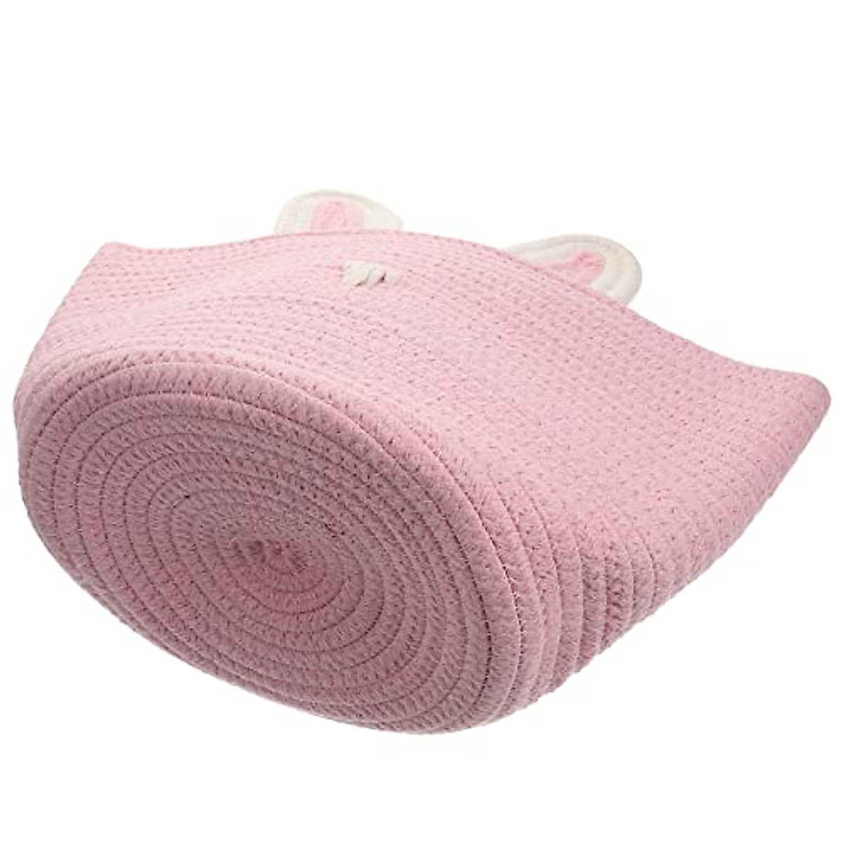 Cabilock Boho Decor Rope Rabbit Basket Snacks for Pink Cotton Rope Household Bohemian Decor