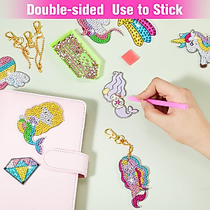 MTLEE 10 Sets Arts and Crafts for Kids Ages 8-12 5D Diamond Painting Keychain Kits Gem Art Kits for Girls Crafts Gem Painting Kits Diamond Art Gift Idea for Age 4, 5, 6, 7, 8, 9, 10-12 (Magical)