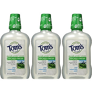 Tom's of Maine Long Lasting Wicked Fresh Mouthwash, Cool Mountain Mint, 16 Ounce, 3 Count