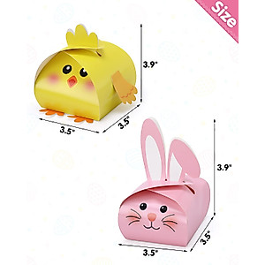 Easter Party Favor Boxes Easter Treat Boxes Bunny Party Decorations Easter Basket Bunny and Chicks Goodies Candy Gift Boxes for Easter Party Decorations Table Centerpieces Decor Supplies Set of 12