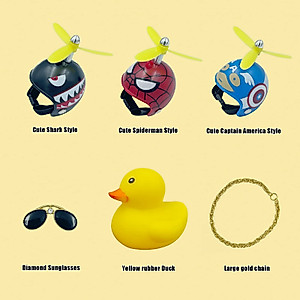 LAYE Car Decoration Rubber Duck Helmet Toys,Yellow Duck Car Dashboard Decorations with Propeller Helmet for Adults, Kids, Women, Men(Spiderman)