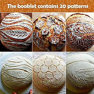 Vodolo Bread Lame Dough Scoring Tool,2PCS Sourdough Bread Scorer,Bread Making Razor for Homemade Bread with Scoring Patterns Booklet
