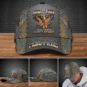 V VIBEPY Veteran Cap, Vietnam Veteran Cap, Veteran Gift, Soldier Cap, Veteran Day Gift, Veteran Cap, Veteran Hat, Veterans Hat, Us Veteran Baseball Cap, Memories Cap, Bald Eagle All Over Printed Cap