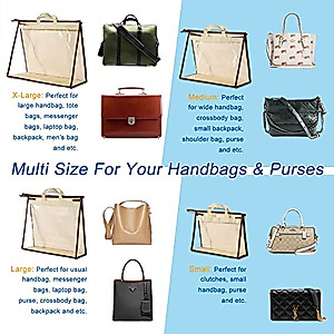 CINPIUK 8 Pack Handbag Dust Bags Clear Purse Storage Organizer for Closet, Hanging Zipper Storage Bag for Handbags