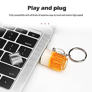 USB Flash Drive 64GB Cute Beer Mug Shaped USB Drive Thumb Drives USB 2.0 Memory Stick for External Data Storage