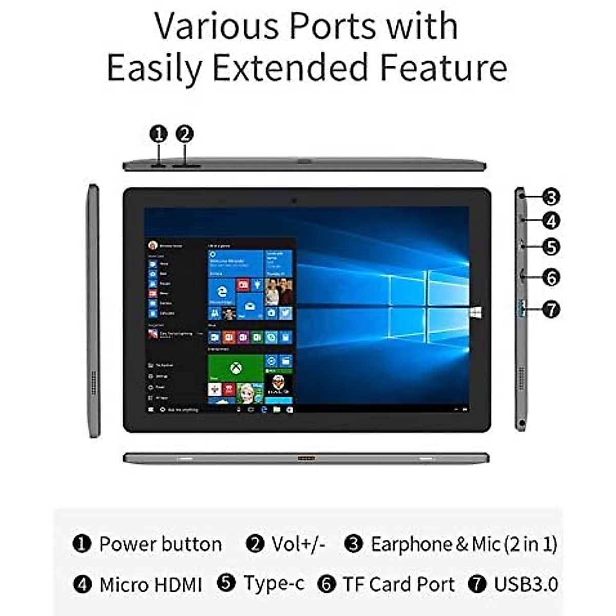 11.6 inch Windows 11 ezpad pro 8 1920x1200 IPS Tablet PC 12GB RAM 128G ROM Intel N3450 WiFi Mini HDMI 4800mAH(Include Keyboard)