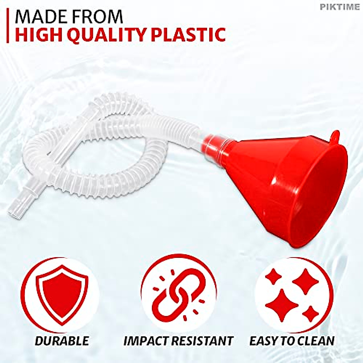 Large Funnel Wide Mouth Plastic Funnel - Oil Funnel for Oil Change Transmission Fluid Funnels for Automotive Use 3" Wide 26" Oil Change Tube- Kitchen Funnels for Filling Bottles Kitchen Accessories