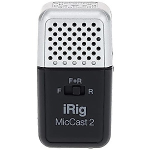 IK Multimedia iRig Mic Cast 2 Mini Vocal Microphone with Front, Rear, Omni Recording, for Podcast, Video, Streaming and More - Compatible with iPhone, iPad, Android and All Popular apps