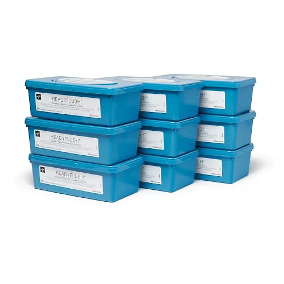 Medline Readyflush Biodegradable Flushable Wipes, 9 Tubs of 60 Wipes