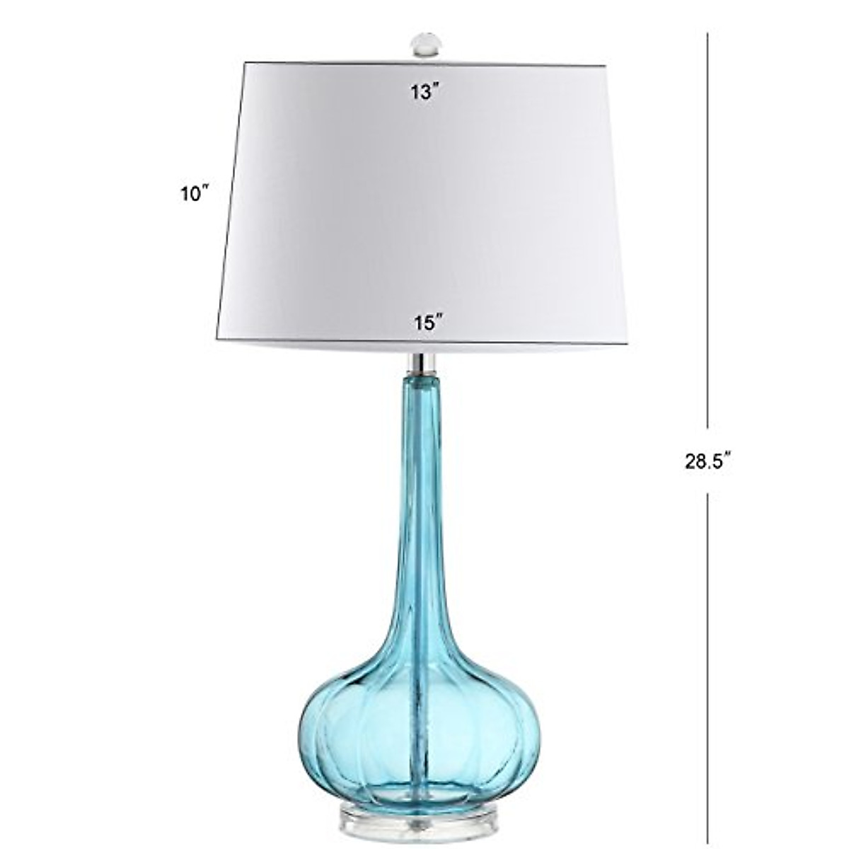 JONATHAN Y JYL1079B-SET2 Set of 2 Table Lamps Bette 28.5" Glass Teardrop LED Table Lamp Contemporary Bedside Desk Nightstand Lamp for Bedroom Living Room Office College Bookcase, Aqua