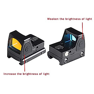 Tactical RMR Red Dot Sight, 20mm Mount Pistol Handgun Shunting Red Dot, 2 MOA Adjustable Reflex Sight Pistol Scope Without Battery