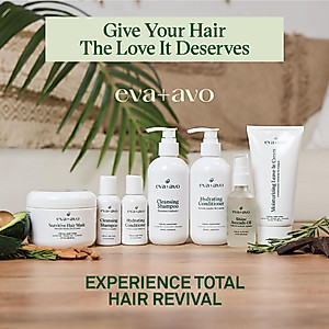 EVA + AVO Shampoo and Conditioner Set – Cleansing Shampoo and Hydrating Conditioner with Avocado Oil and Wild Rosemary for All Hair Types – 8 Fl Oz