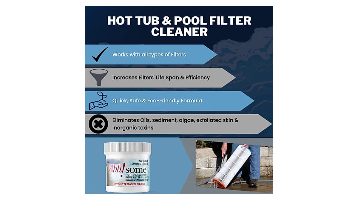 AhhSome Hot Tub & Pool Filter Cleaner - 6 Months Supply