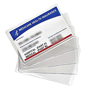 5 New Medicare Card Holders Protector Sleeves Clear 6mil