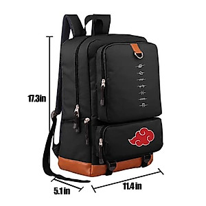 Ramcpd Unisex Anime Graphics Printed School Backpack for Boys Girls 17inch Large Capacity Laptop Bags Lightweight Travel SchoolBag, Black