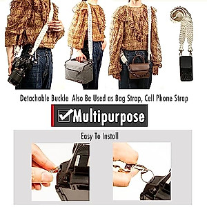 Clysuply Macrame Camera Strap For DSLR Camera. Adjustable Handwoven Universal Neck & Shoulder Strap Gift for Photographers