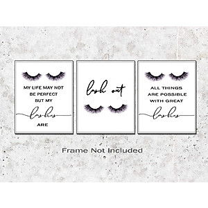 Lash out,Eyelashes Prints Set,Set Of 3,Lashes Print,Lash Decor,Beauty Salon Decor,Lashes Studio,Lash room decor,My life may not be perfect 11X14inch Noframed