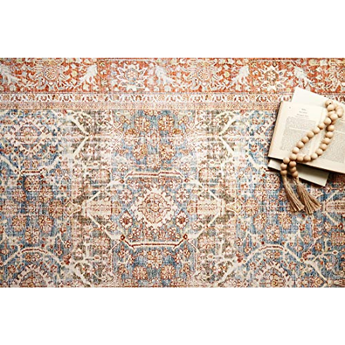 Loloi II Layla Ocean/Rust 7'-6" x 9'-6" Area Rug
