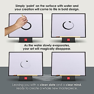 The Original Buddha Board Art Set: Water Painting w/ Bamboo Brush & Stand for Mindfulness Meditation – Inkless Drawing Board - Painting & Art Supplies – Ideal Relaxation Gifts for Women or Men