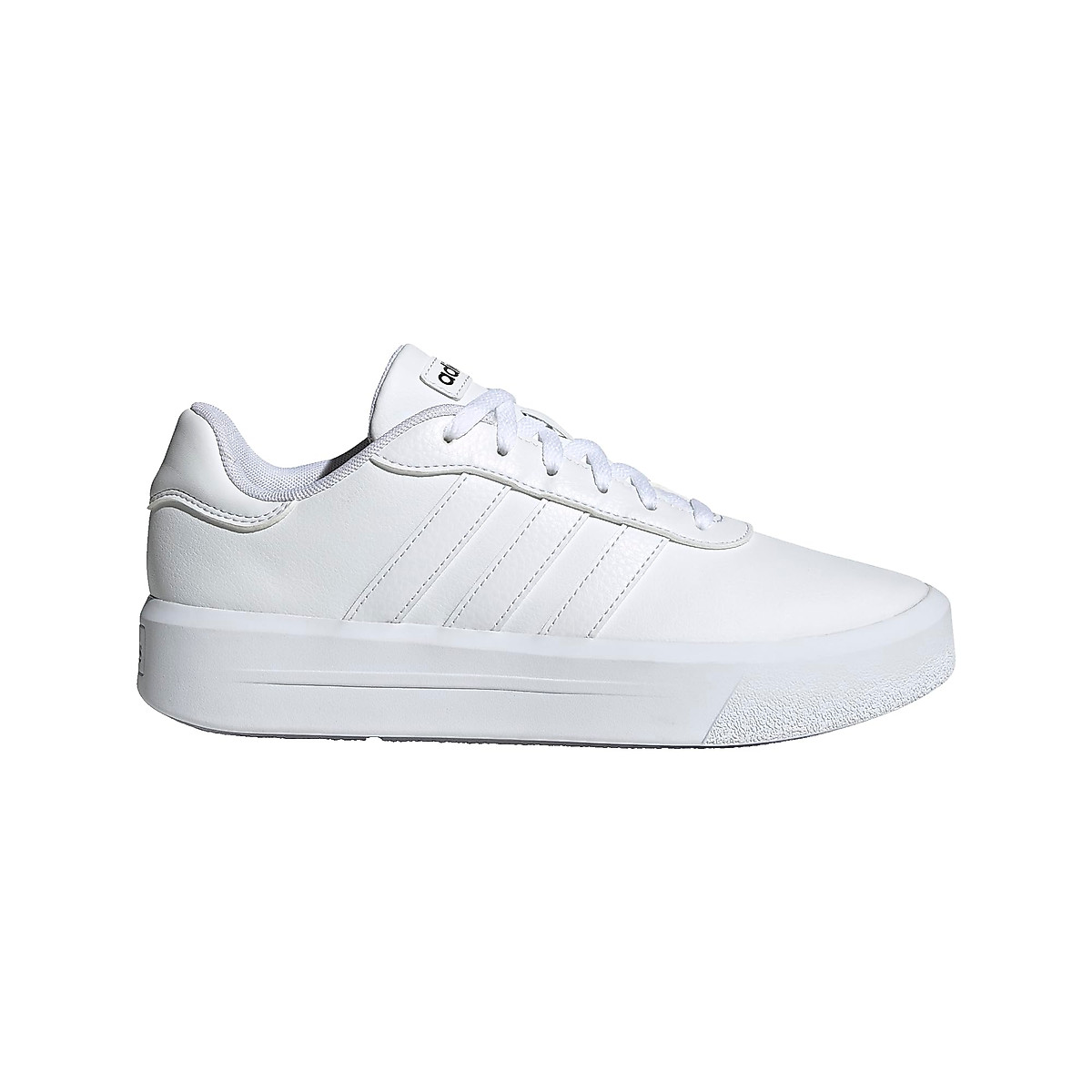 adidas Women's Court Platform Skate Shoe, White/White/Black, 8.5