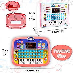 Gift for 2 3 4 Year Old Girl Toddler, Kids Educational Tablet Toys for Girls Age 1 2 3 Kid Birthday Gift for 12 24 36 Months Baby Preschool Learning Computer Toy for 2-5 Year Old Boys Girls Kids