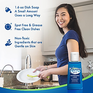 Terra Breeze Tiny Dish Soap Detergent | For Use in Vacation Rentals and Extended Stay Hotels | 1.6 oz (Case of 50)