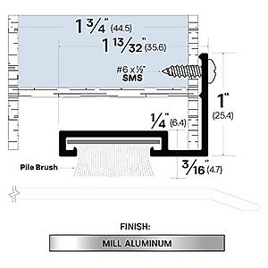 Door Bottom Sweep Pile Brush Seal (#7451) (48")