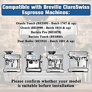 Upgrade Breville Touch Water Filter Replacement Espresso Machine Water Filter for Bes880 Barista Touch & Bes980 Bes990 Oracle Touch & Bes878, Bes920 Espresso Coffee Machine - 4 Pack