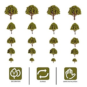 Angoily 20pcs Model Scenery Landscape Trees Model Trees Yellow Scenery Layout Landscape Trees Model Scenery Tree