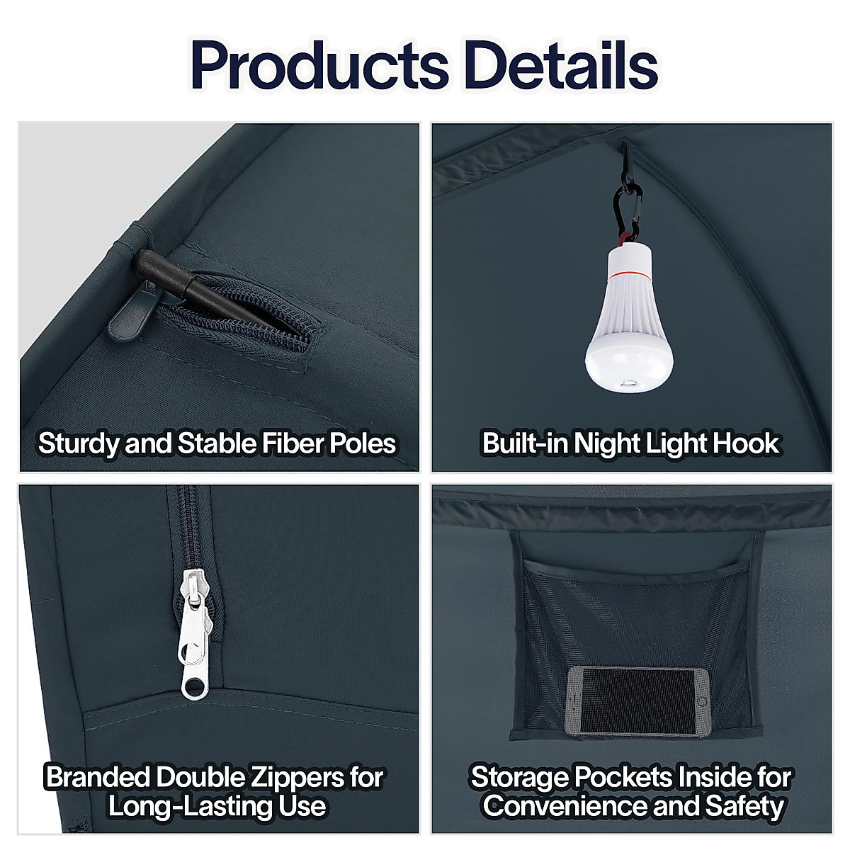 LEEDOR Bed Tent Dream Tents Bed Canopy Shelter Cabin Indoor Privacy Warm Breathable Pop Up Twin Size for Kids and Adult Patent Pending PitchBlack(Mattress Not Included)