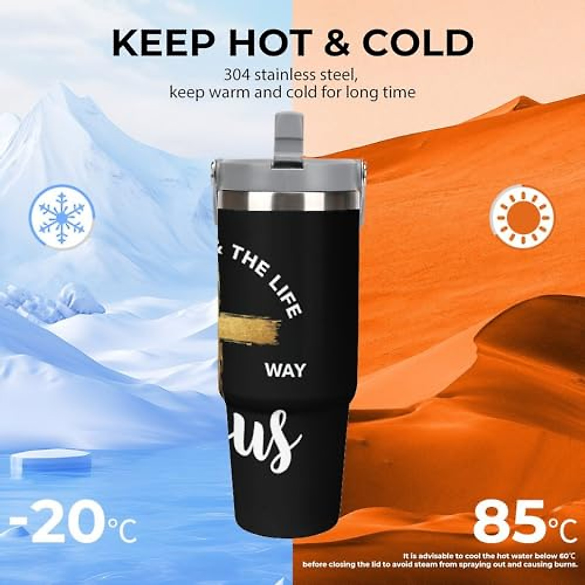 Jesus The Way The Truth The Life Cross 1 30 OZ Insulated Tumblers with Handle And Straw Leakproof Vacuum Insulated Stainless Steel Water Bottle for Car Fishing Travel