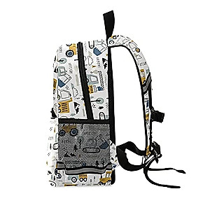 ZOEO Toddlers Backpack Kids Childish Truck Excavator Bookbag for Boys Girls 3-6 Years Preschool Kindergarten Cute Mini Bags with Safety Leash Daypack