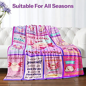 Axolotl Blanket, Axolotl Gifts, Gifts for Axolotl Lovers, Axolotl Gifts for Girls, Just a Girl Who Loves Axolotls, Salamander Gifts, Axolotl Stuff, Axolotl Throw Blanket on Birthday Christmas 50x60 IN