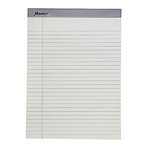 Ampad Evidence Pastel Perforated Pad, Size 8-1/2 x 11-3/4, Assorted ( Blue, Gray, Orchid), Legal Ruling, 50 Sheets per Pad, 6 Pack (20-602R)