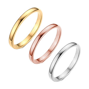 HUASAI 3Pcs Tungsten Stackable Rings Set for Women Dainty Engagement Jewelry Girl Gift (6)