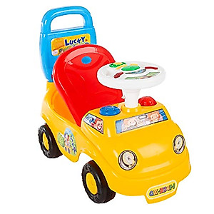 Lil' Rider Kids Push Car – Scoot and Ride Car Walker with Steering Wheel, Lights, Sounds, Music for Babies and Toddlers – Learning to Walk Toys