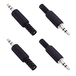 Fancasee 4 Pack 3.5mm Replacement Repair Plug Jack TRS 3 Pole Stereo Male Plug 1/8&quot; 3.5mm Solder Type DIY Audio Cable Connector for Headphone Headset Earphone Cable Repair