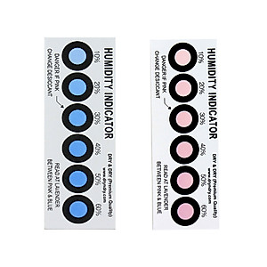 Dry & Dry Premium Humidity Indicator Cards 20 Pack(Reusable) - 10-60% 6 Spot(20 Cards)