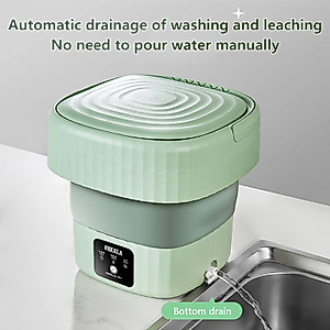 Portable Washing Machine, Mini Foldable Washer and Spin Dryer Small Foldable Bucket Washer, Suitable for Apartment Dorm,Travelling，Best Gift Choice (PINK-2)