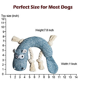 Squeaky Dog Toys Dog Chew Toy Hippo Dog Stuffed Rope Chew Toy Dog Teethbrush Dental Chew Toy for Small Medium Large Doggy or Puppy